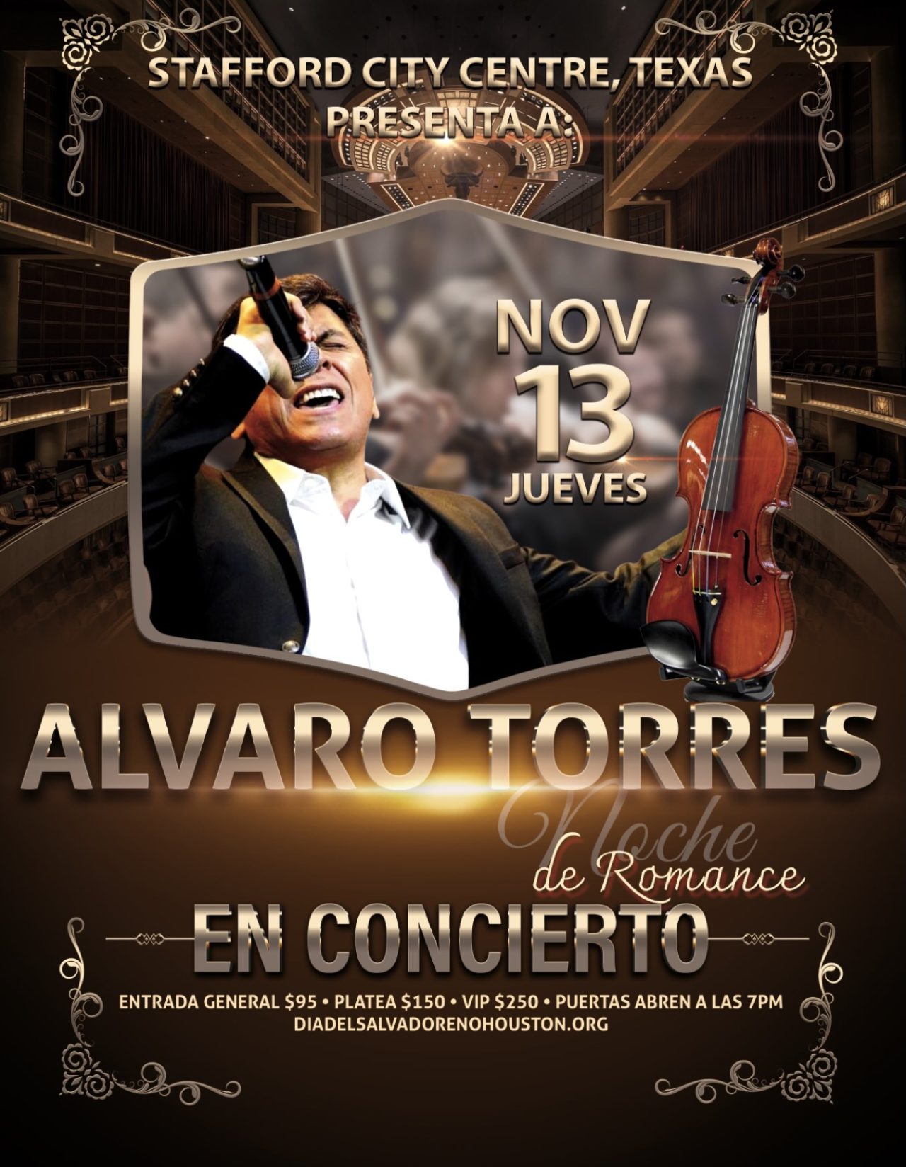 ALVARO TORRES en Concierto - Dia del Salvadoreño Houston